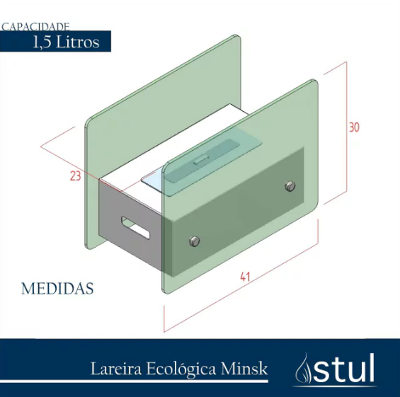 Lareira Ecológica Minsk 1,5 litros - STUL - Lareiras, fogões ...