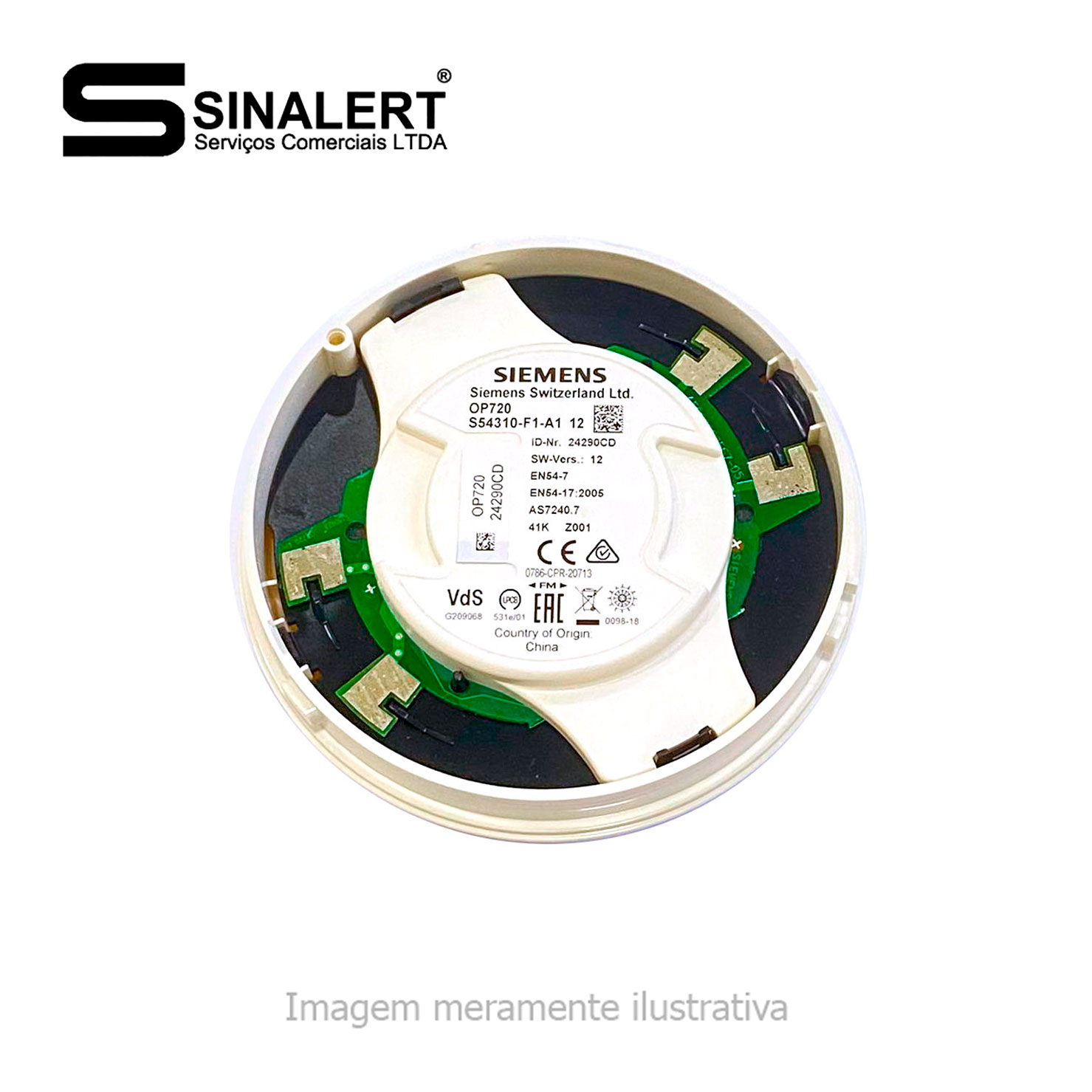 DETECTOR DE FUMAÇA ENDEREÇÁVEL SIEMENS OP-720 - Sinalert – Equipamentos ...