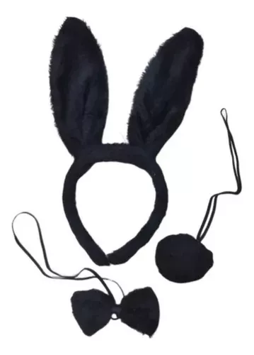 KIT TIARA E GRAVATA COELHO PRETO - Loja D' Lansi