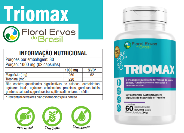 Triomax - Magnésio 60 Caps. Floral Ervas do Brasil - Empório Fortunata ...