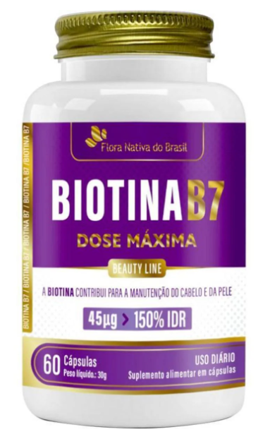 Biotina Vitamina B7 60 Cápsulas Flora Nativa - Empório Fortunata - Ecommerce de suplementos e ...