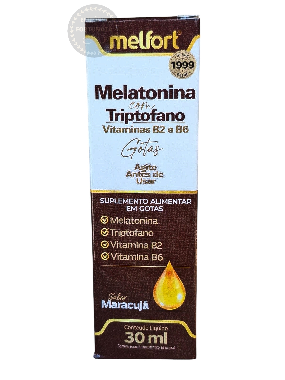 Melatonina com Triptofano + Vit B2 + Vit B6 em Gotas 30 ml Melfort ...