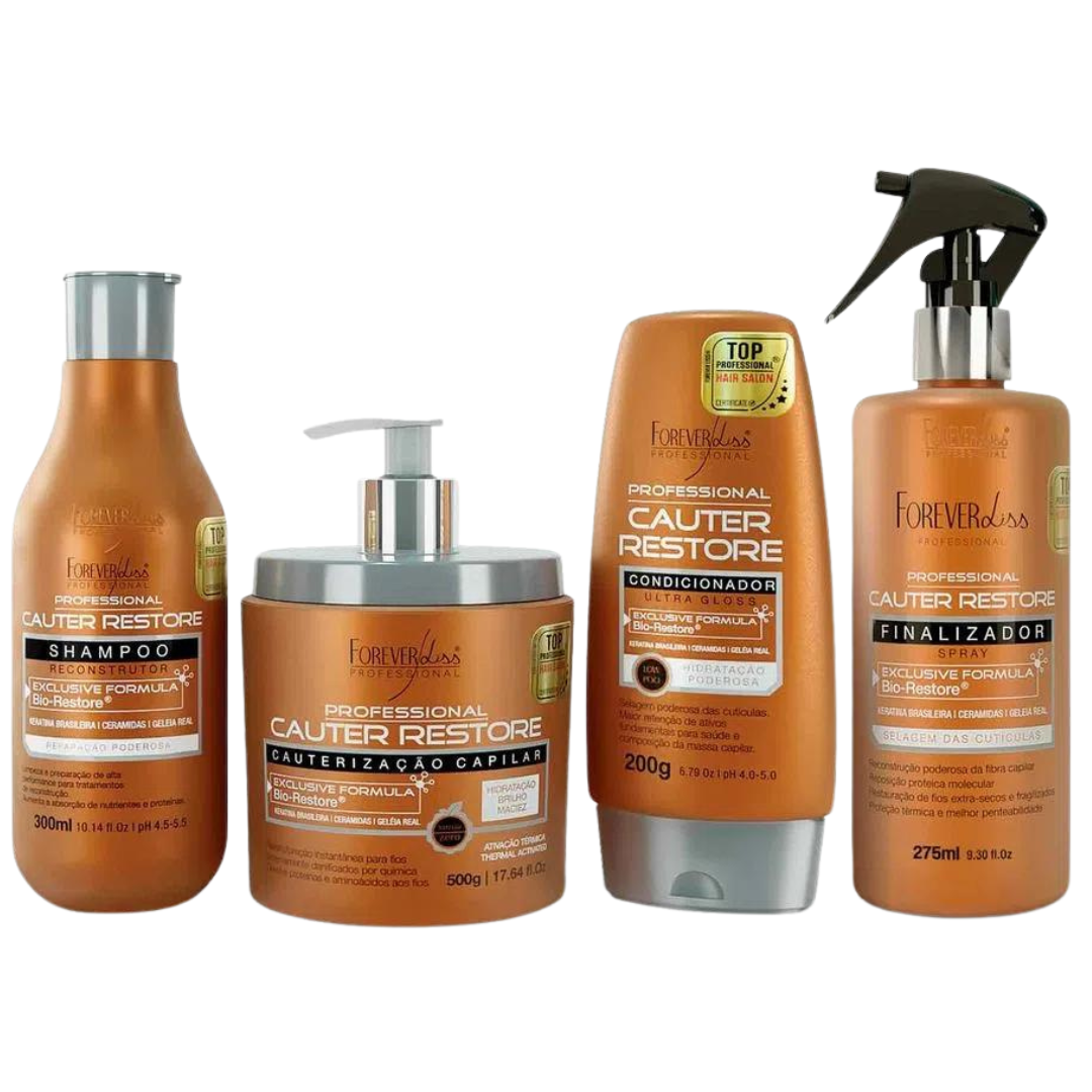 Kit Forever Liss Completo Cauterização Capilar Cauter Restore