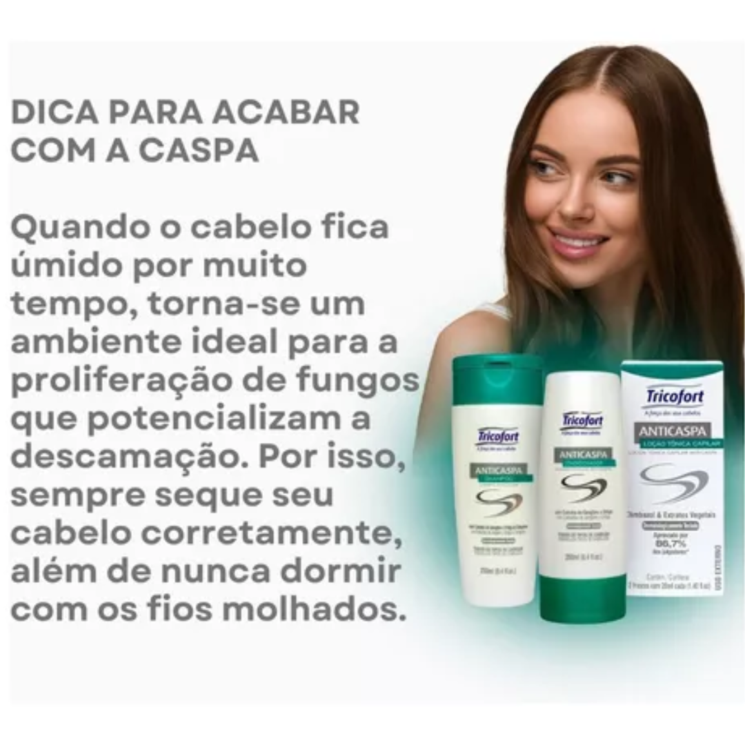 Kit Tricofort Anticaspa Shampoo e Condicionador + Tônico Capilar ...