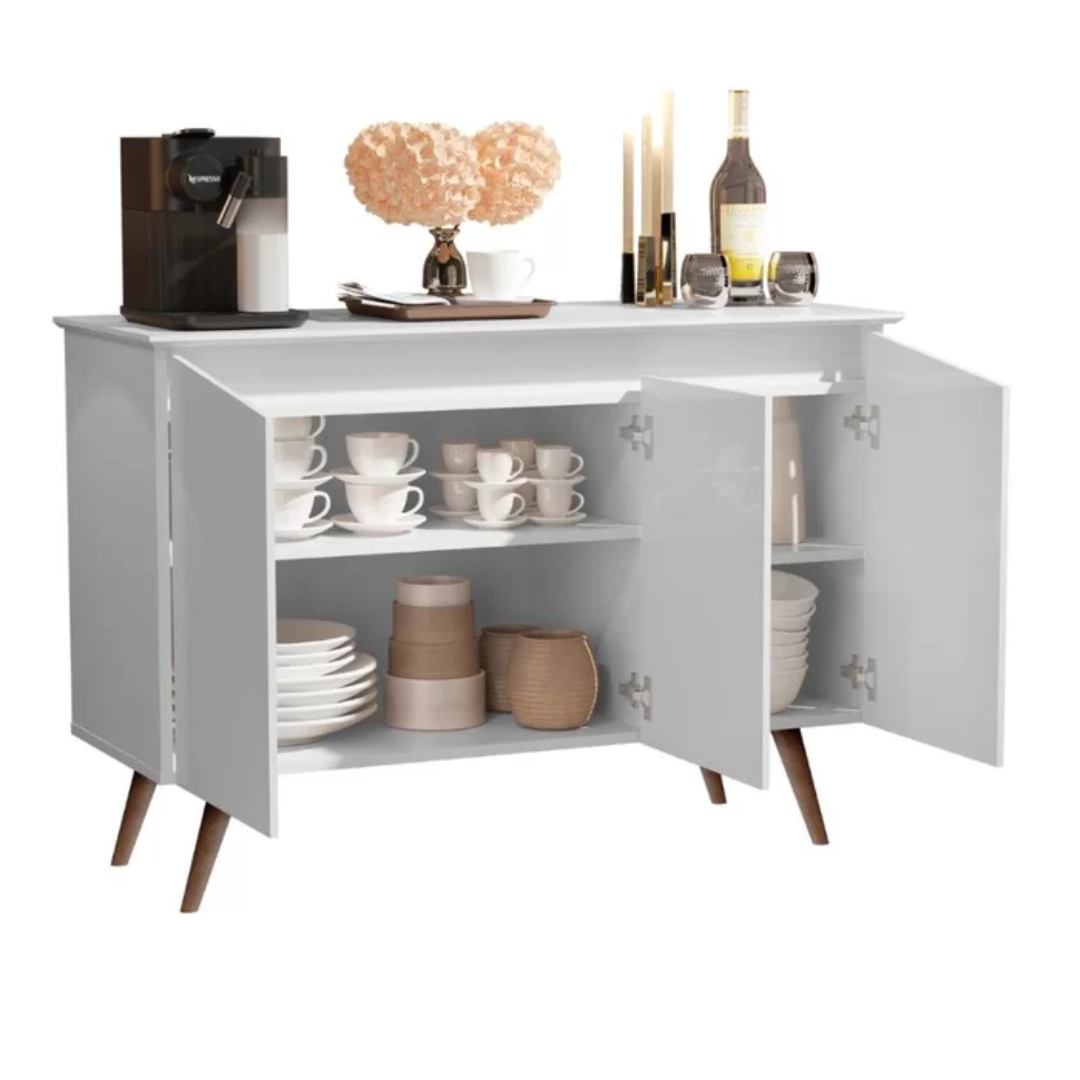 BUFFET ENCANTO 3 PORTAS BRANCO - SMART DISTRIBUIDORA