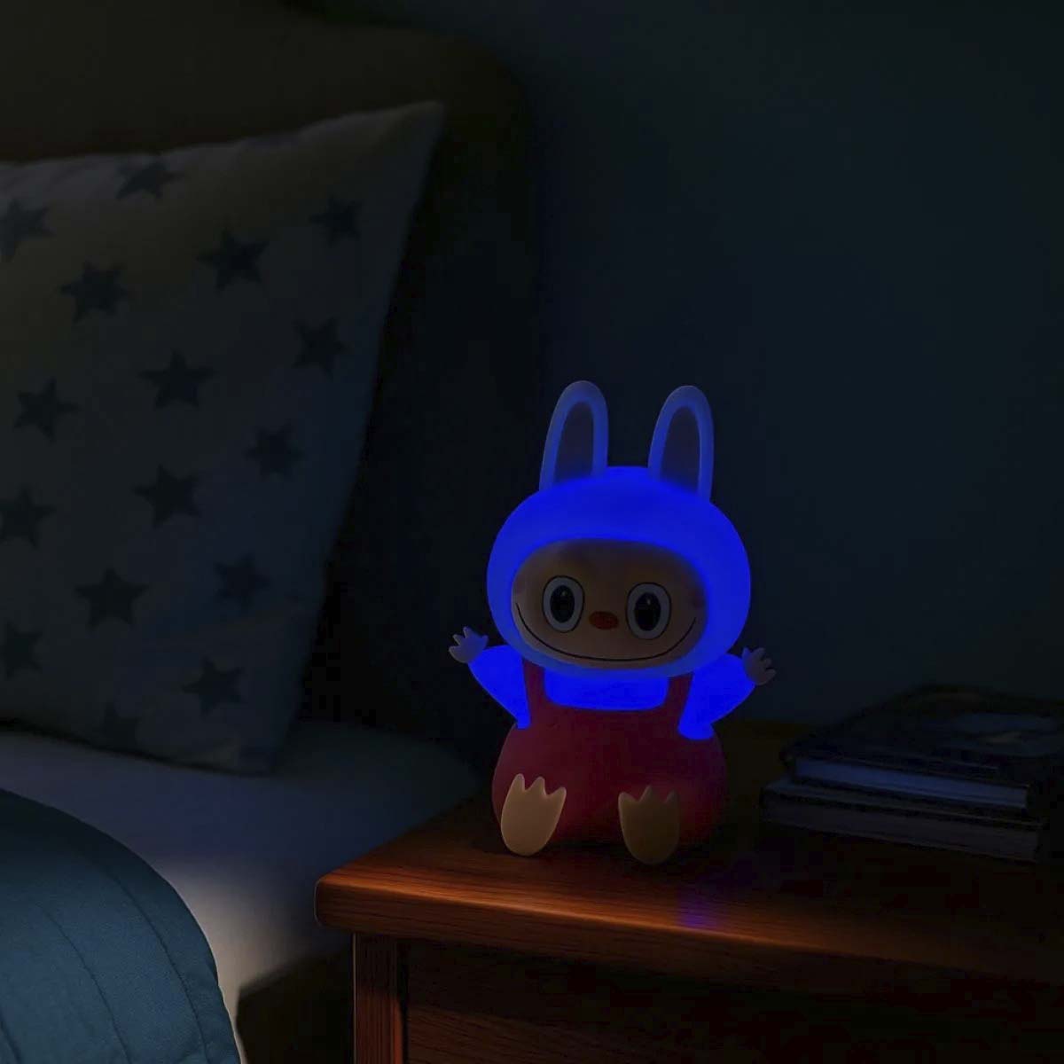 Luminária Labubu Abajur Silicone Rgb Recarregável Azul - Digimer