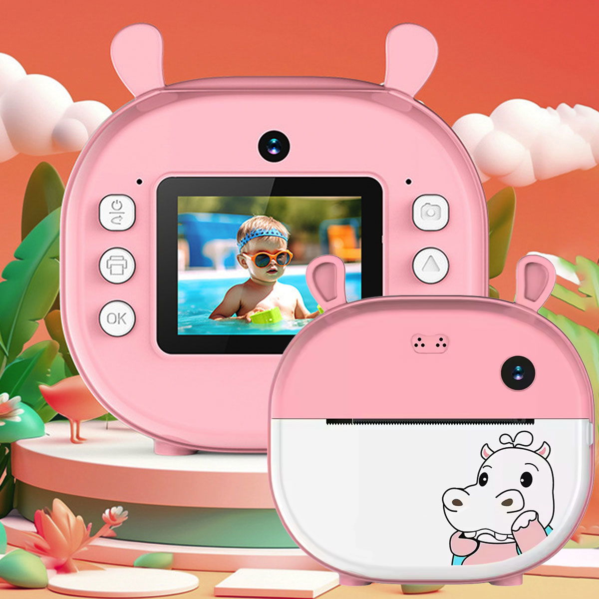 Camera Instantânea Infantil Com Impressora Instacam Rosa - Digimer