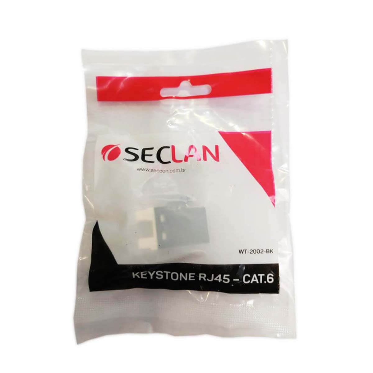 Keystone Seccon Seclan Rj45 Femea IDC Cat6 Fluke Rohs Preto - Digimer