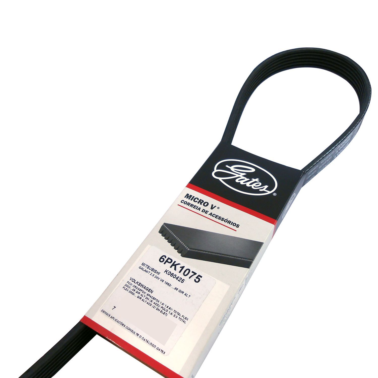 Correia Gates Micro-V 6PK1075 BMW 750 5.0 V12 - Cód.5907 - Asllan Autopeças
