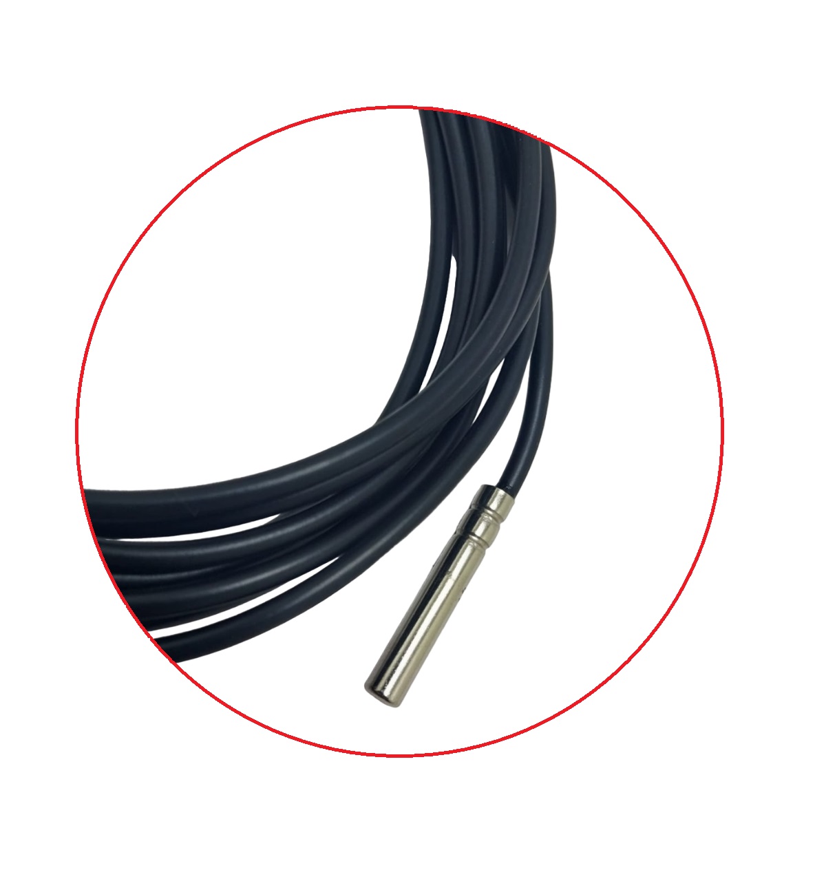 Kit 50Un Sensor temperatura preto ponta aço inox SB19 2,5MT - anabishop