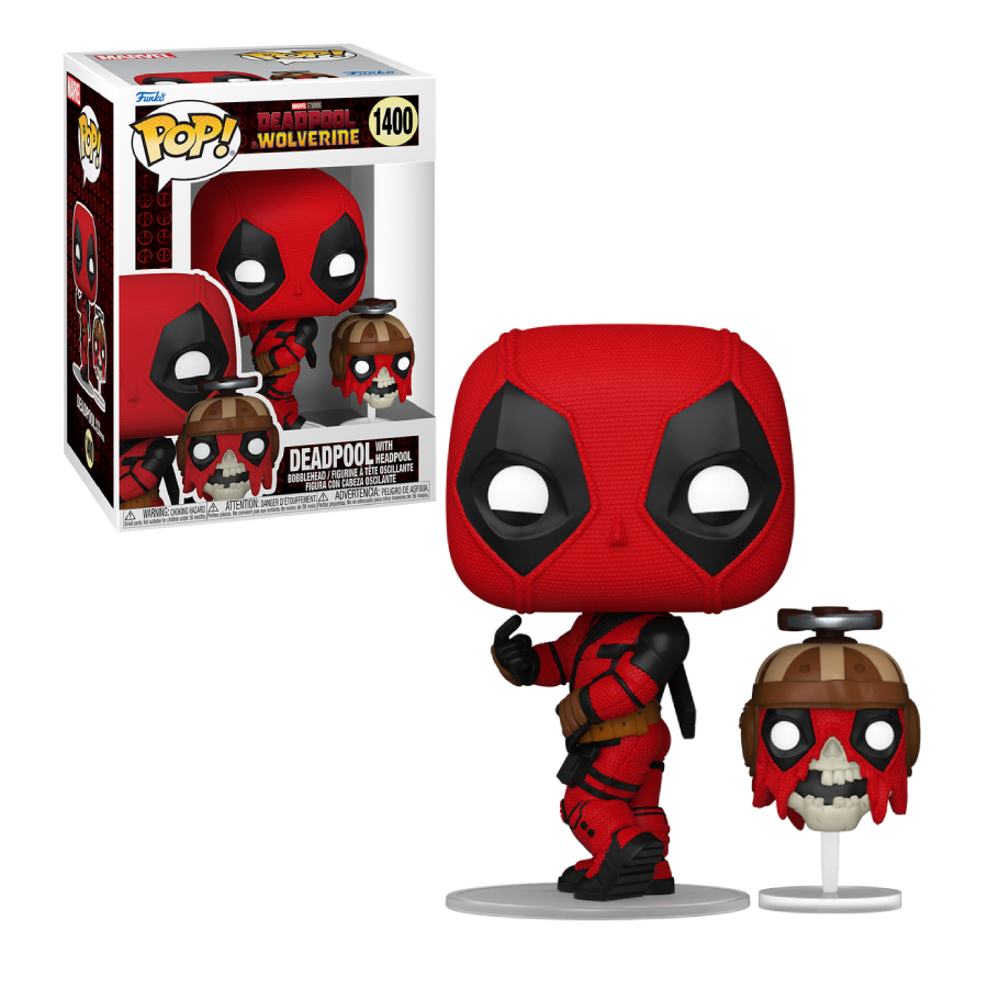 Funko Pop Marvel Deadpool & Wolverine Deadpool with Headpool 1400 - Portal Mundo Pop
