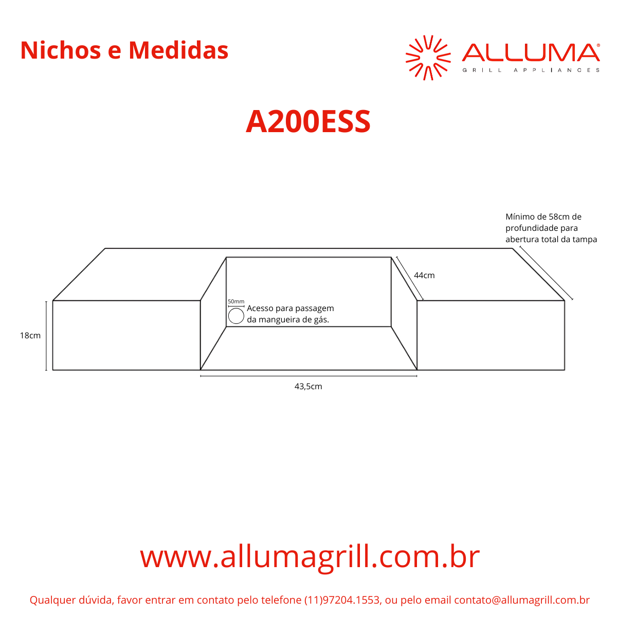 Churrasqueira a Gás Alluma A200ESS 2 Queimadores - Aldebarã Gourmet ...