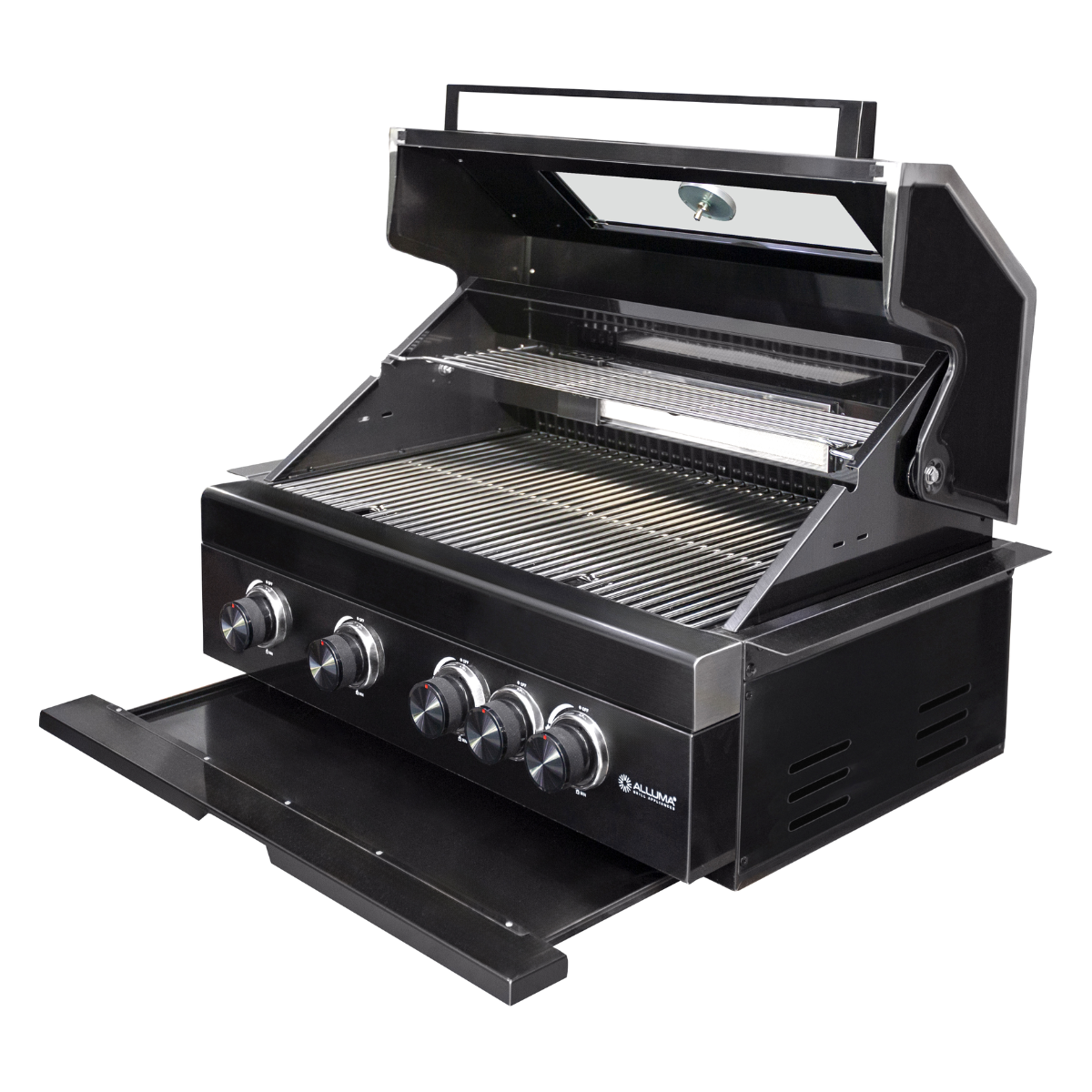 Churrasqueira a Gás Alluma Exclusive em Inox 304 Black Titanium - 4 + 1 ...
