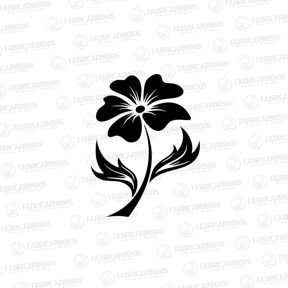 Carimbo de Madeira Sacola Kraft Ref. 0135 Flor Mod. A - 4,5 x 6 cm ...