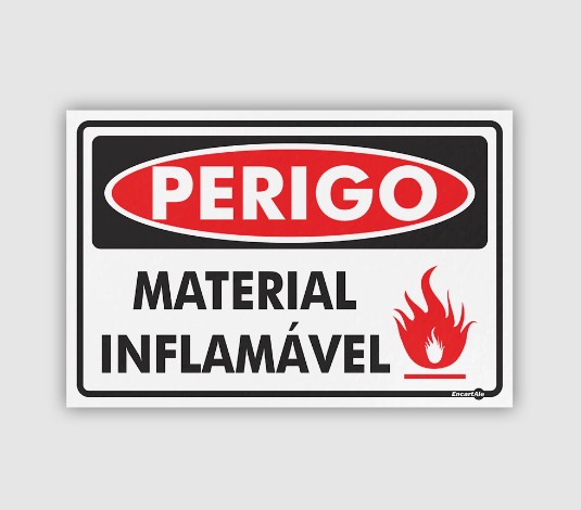 PLACA PS 0,80MM 20X30CM PS156 PERIGO MATERIAL INFLAMAVEL - Nova Opção ...