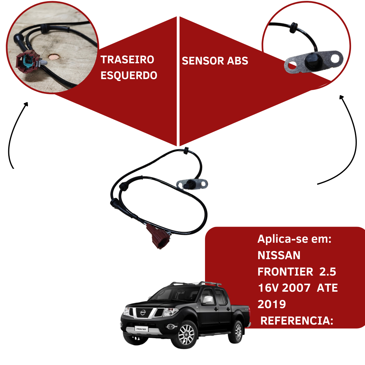 Sensor Abs Traseiro Le Ld Frontier 2.5 16v 2007 A 2019 - Caminhonete & Cia
