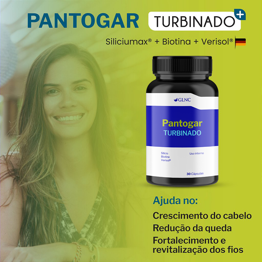 Pantogar Turbinado (Silício, Biotina e Verisol®) 30 Cápsulas - Galênica ...