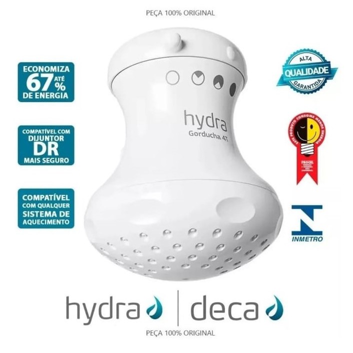 Ducha Chuveiro Elétrico Hydra Gorducha 4t Branco 5700w 220v - VM Armazém