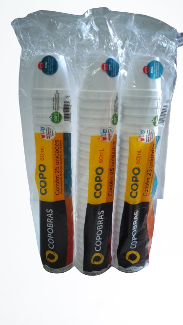 COPOBRAS COPO TERMICO 60 ML C/25 UNID. PCT - Macedo Embalagens