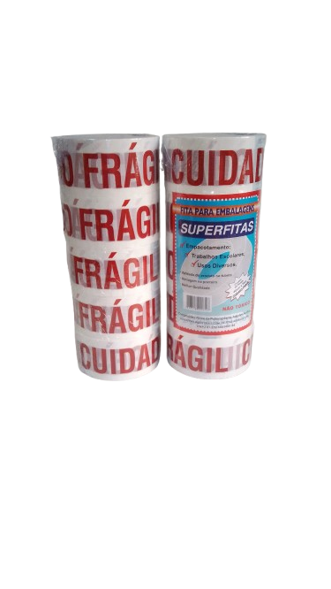 FITA ADESIVA CUIDADO FRAGIL 48X50 C/05 UNID. PCT - Macedo Embalagens
