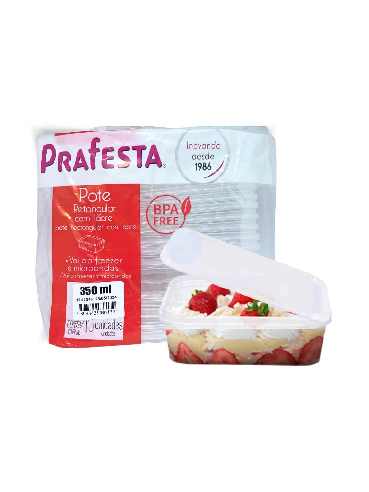 PRAFESTA POTE COM LACRE RET. 350 ML C/10 UNS - Macedo Embalagens