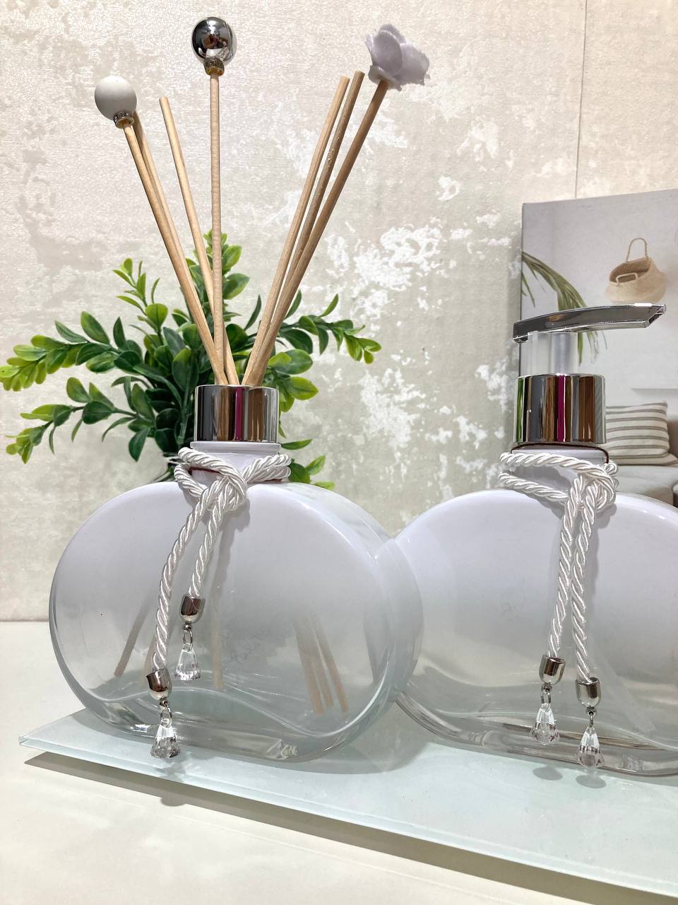 Aromatizador e Saboneteira Jolly Branco kit completo - KRC HOME DECOR