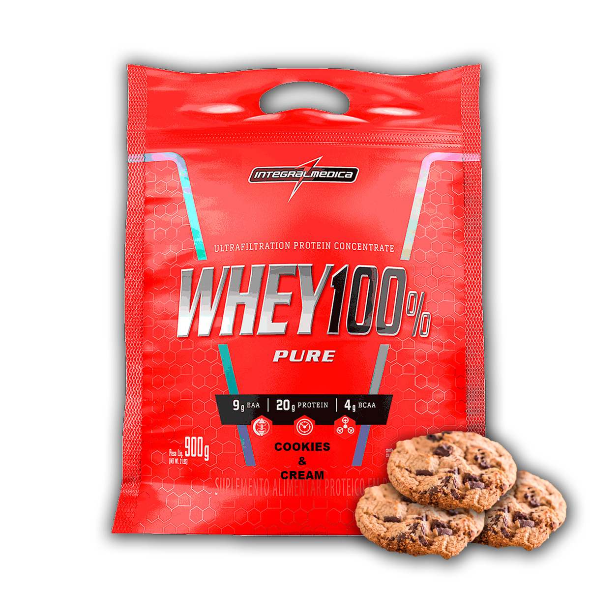Whey Protein 100 Pure Concentrado 900g Refil Integralmedica Ars