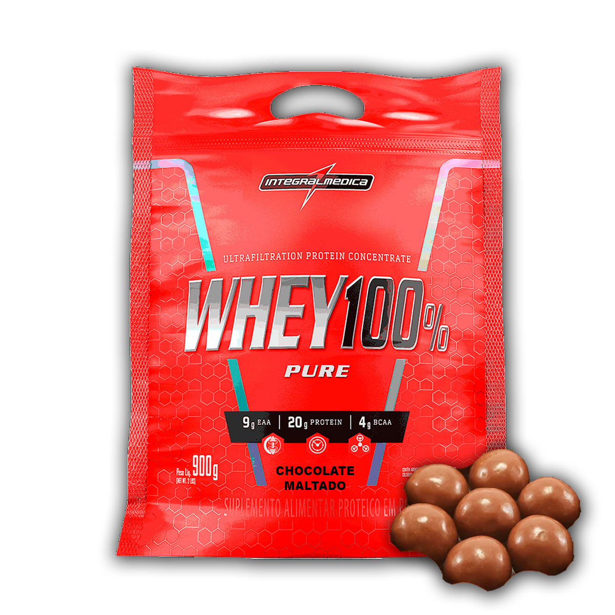 Whey Protein 100 Pure Concentrado 900g Refil Integralmedica Ars