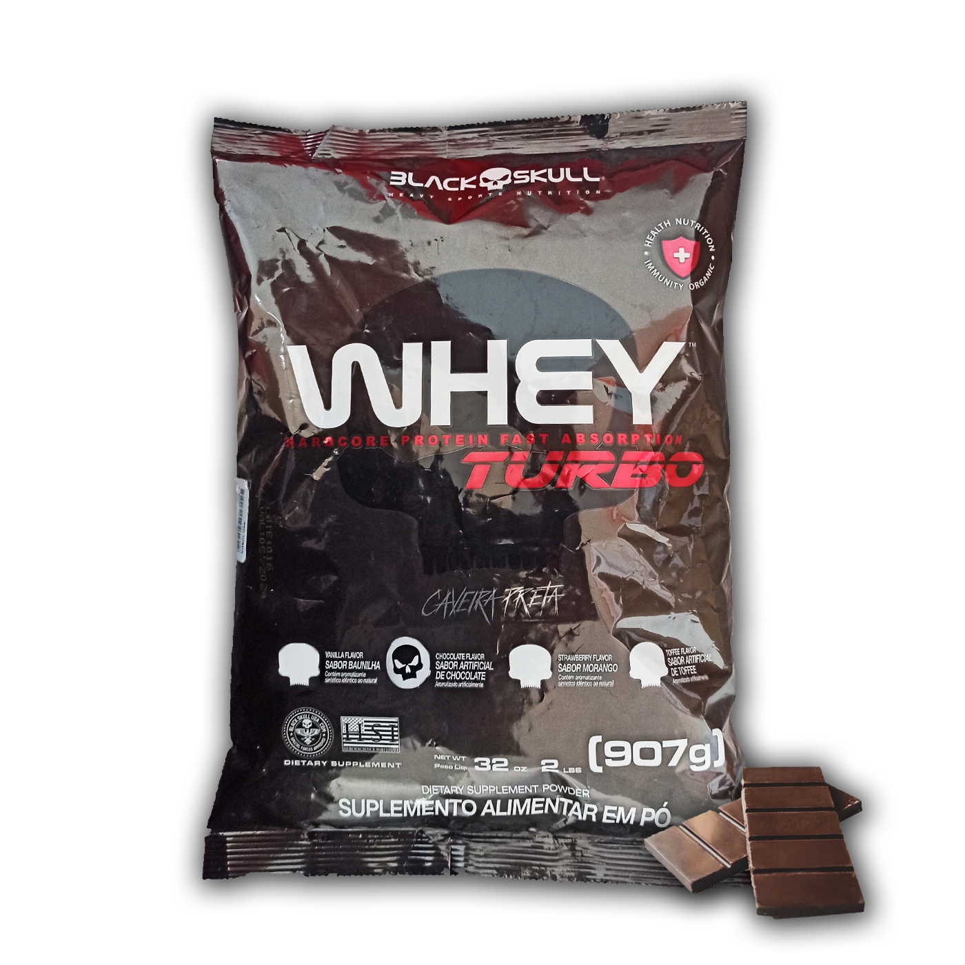 Whey Protein Turbo 907g Refil - Black Skull - ARS Suplementos