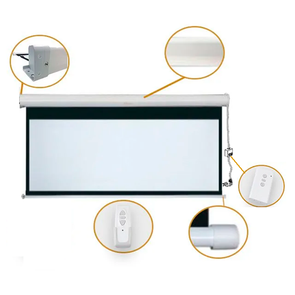 Tela de Projeção Elétrica TBES060 (150 x 150 cm) 110V - TECHLUMENS