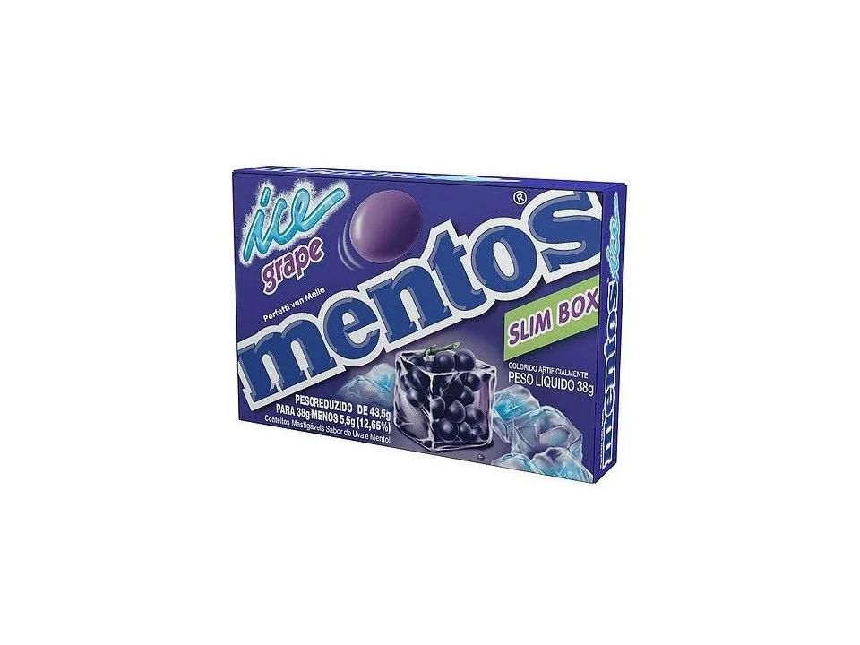 Bala Mentos Slim Box Ice Grape Uva C/ 12unid 289g - Estação Doces