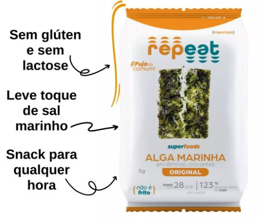 Snack Alga Tradicional Repeat 5g - Estação Doces