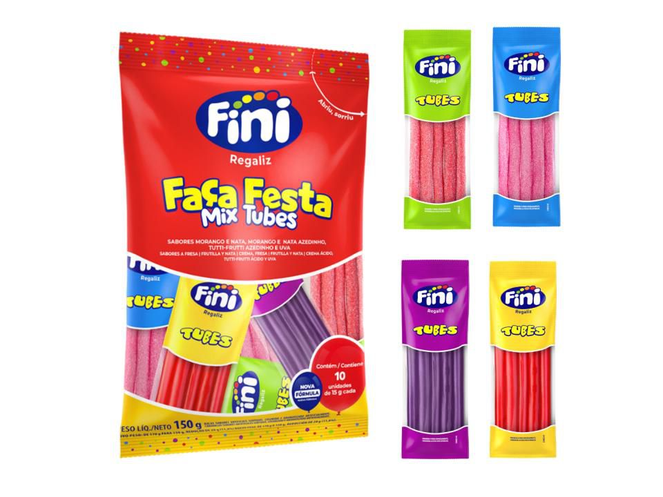 Bala Fini Faça Festa Mix Tubes C/10 Unid 150g - Estação Doces
