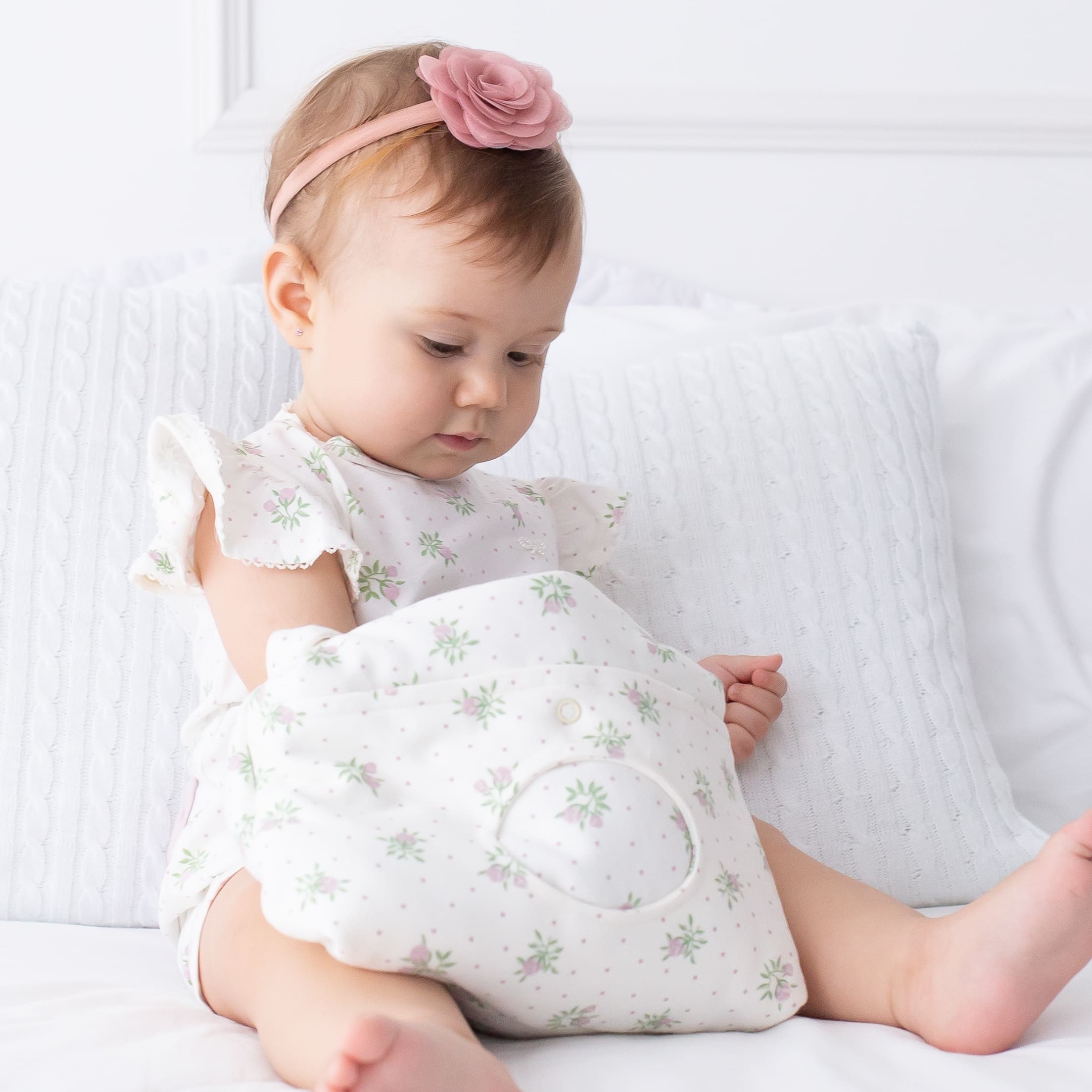 Macacão Curto - Rosas Poá - D'Bella for Baby