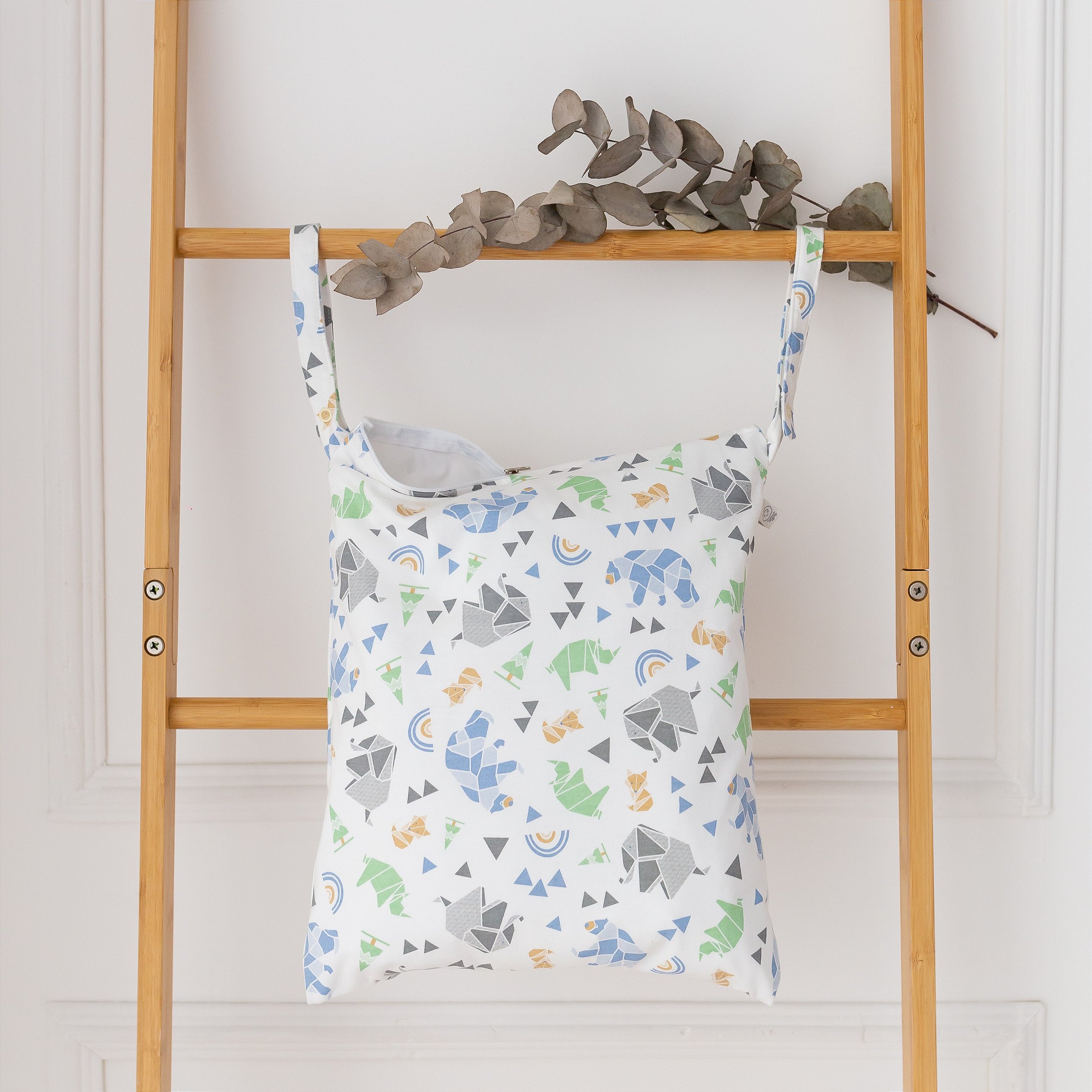 Saco para Roupa Suja e Úmida Estampado - Origami - D'Bella for Baby