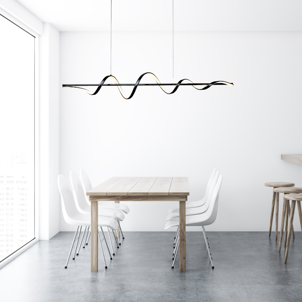 Pendente Led 120cm 40W 2800Lm 3000K Aluminio Preto DCD03252D - Lux ...