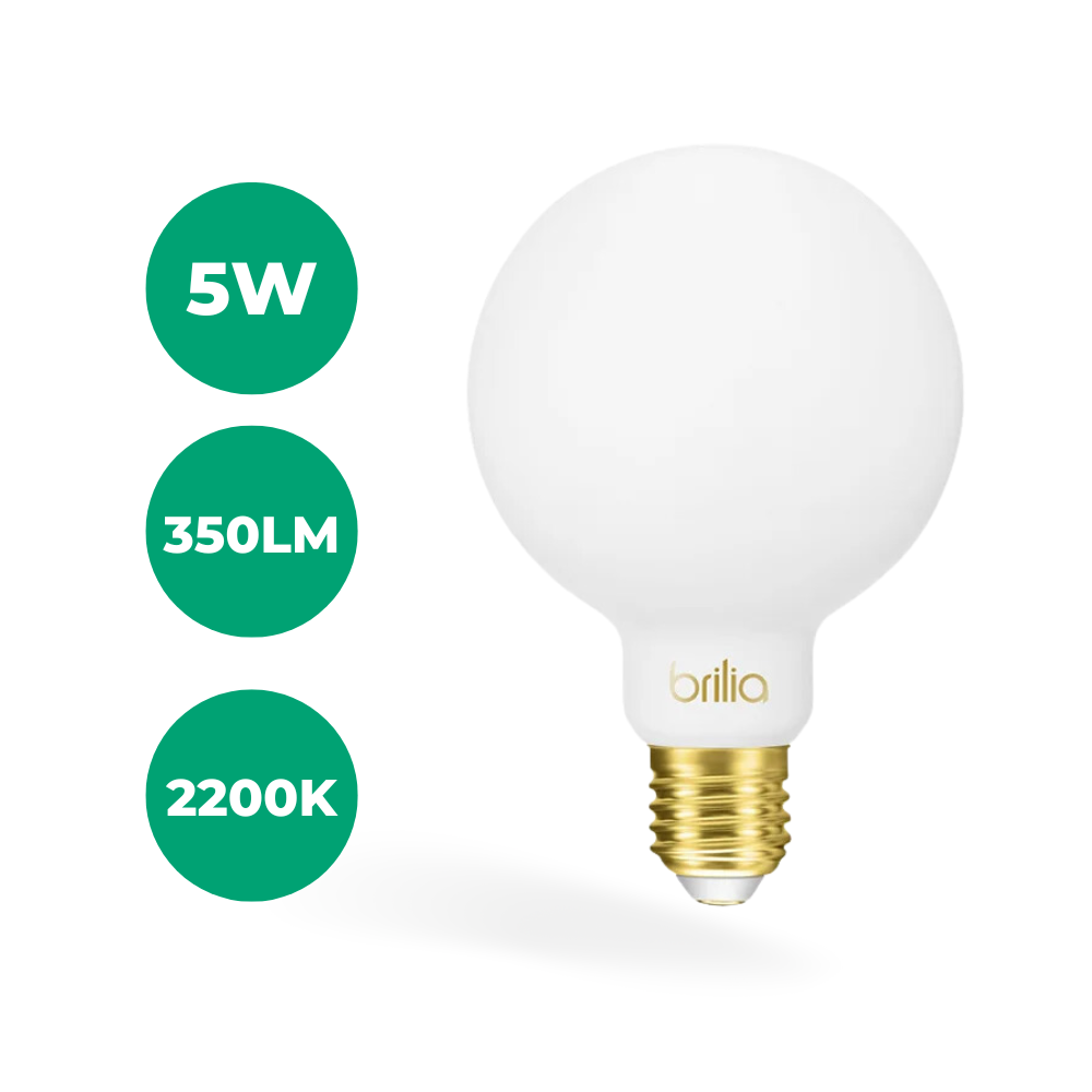 Lampada Led G95 5W 2200K 350Lm Milky Filamento 301177 - Lux Iluminação