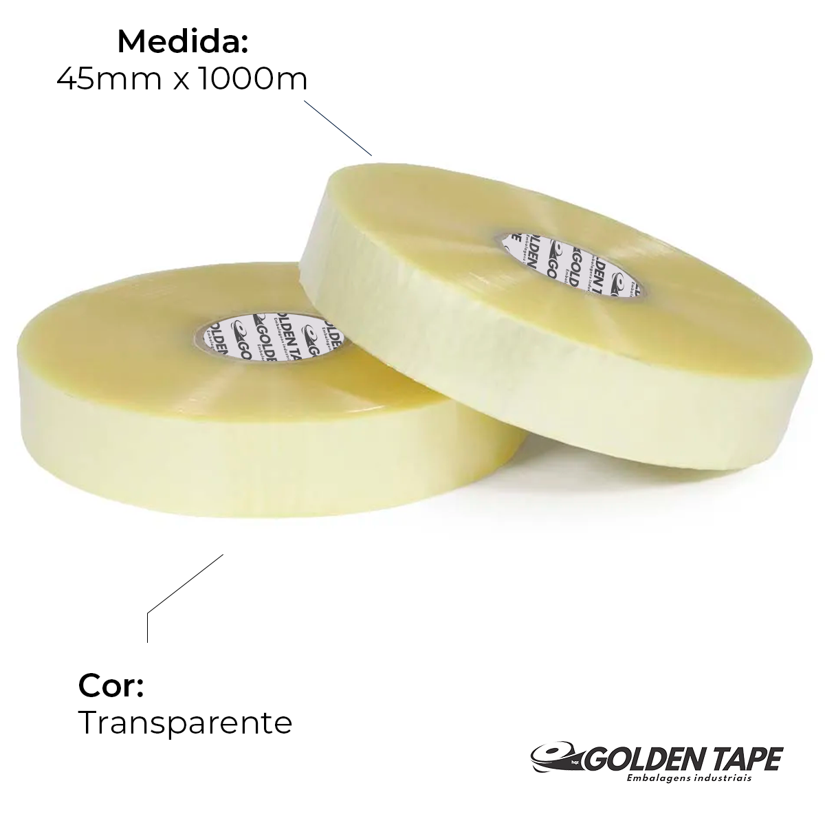 Kit 6 Fitas Adesiva Transparente Industrial 45mm x 1000m | Full Tape ...