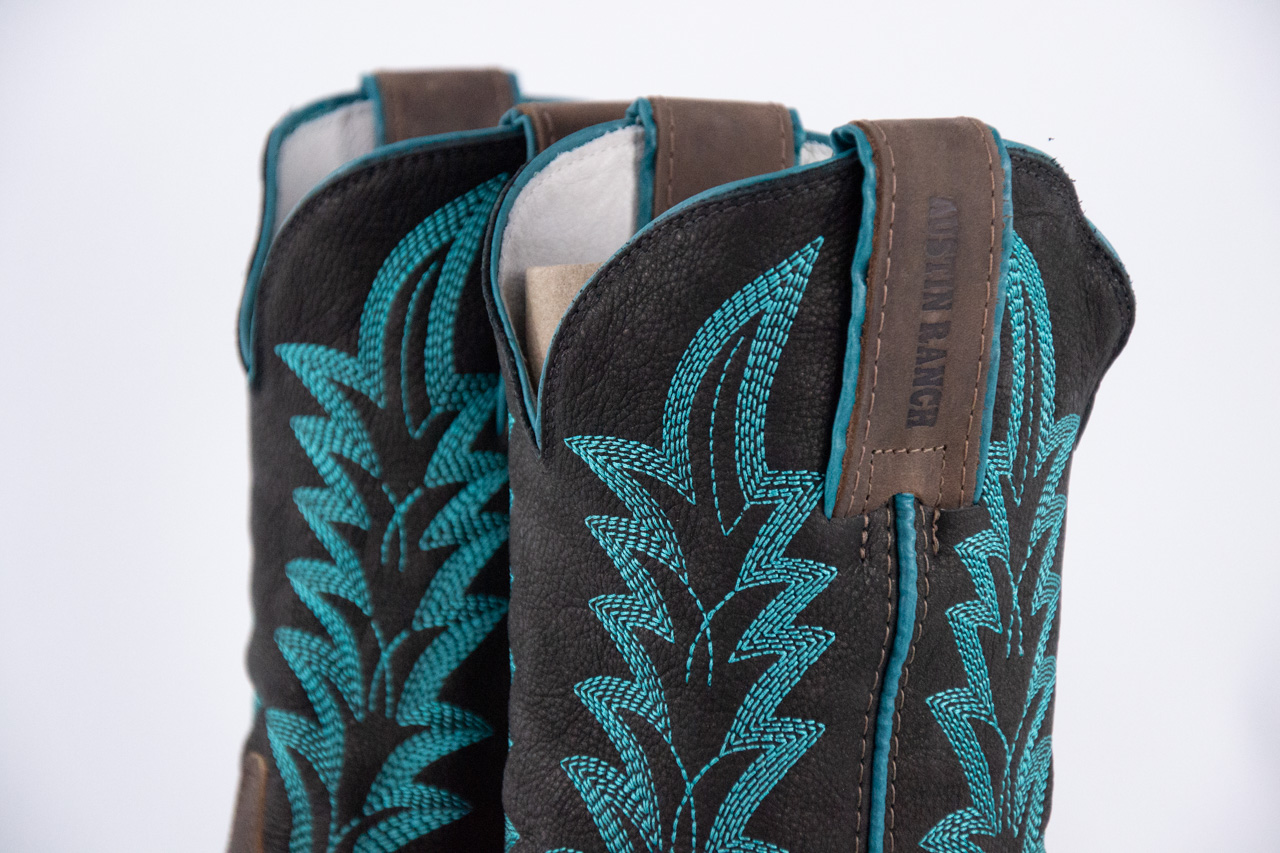 Bota Feminina Austin Solado Flex/ Bico Quadrado/ Cor Tabaco/ Preto ...