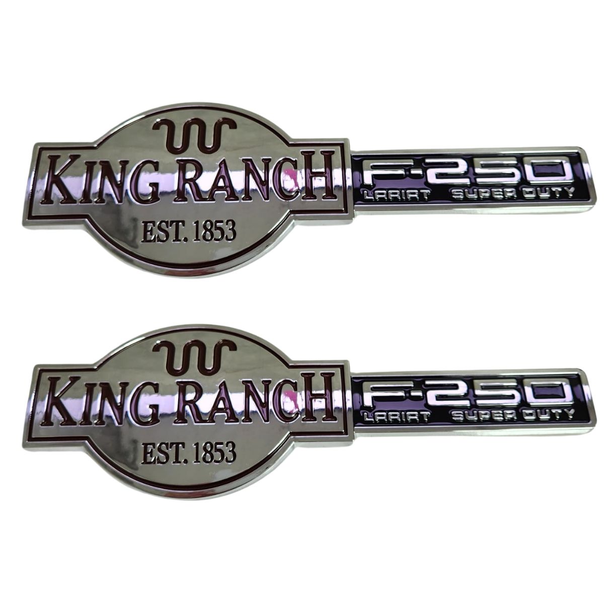 Par de Emblemas Cromados King Ranch F250 Super Duty - 4x4import ...