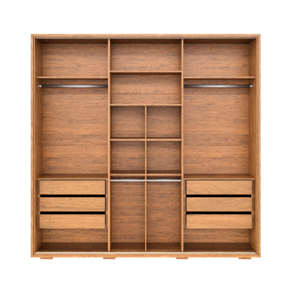 Guarda roupa Robel Concept 2,76 3 portas de correr com espelho - Dois ...