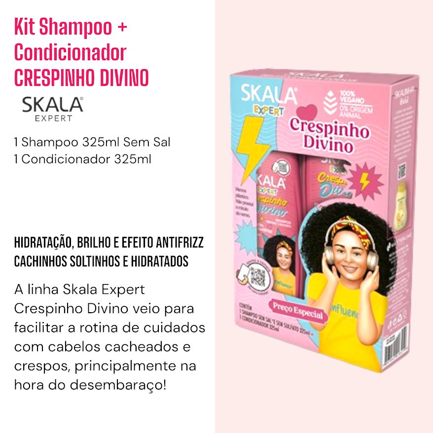 Kit Skala Shampoo e Condicionador Crespinho Divino 325ml - Sandraembalagens
