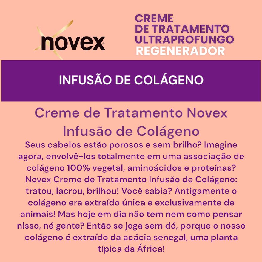 Novex Infusão De Colageno Mascara De Tratamento 400g - Sandraembalagens