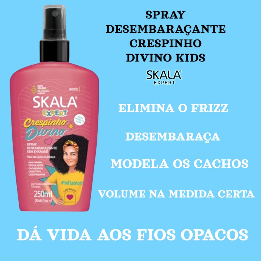 Kit Creme Para Pentear + Spray Skala Crespinho Divino - Sandraembalagens