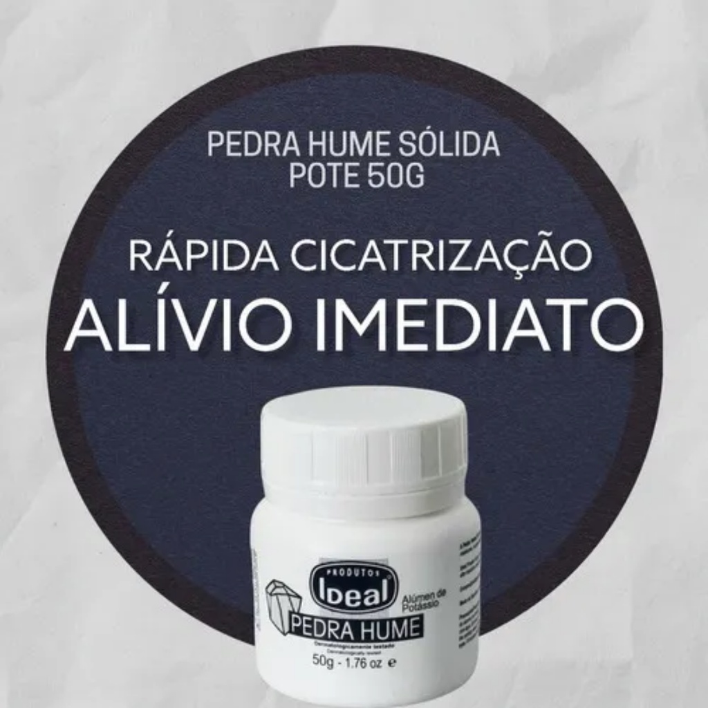 Pedra Hume Ideal Alúmen De Potássio P/ Ferimentos Pote 50g - 3 unidades ...