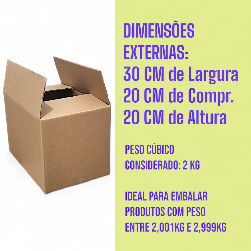 Kit com 10 Caixas de Papelão 30x20x20 para Sedex e Mercado Envios ...
