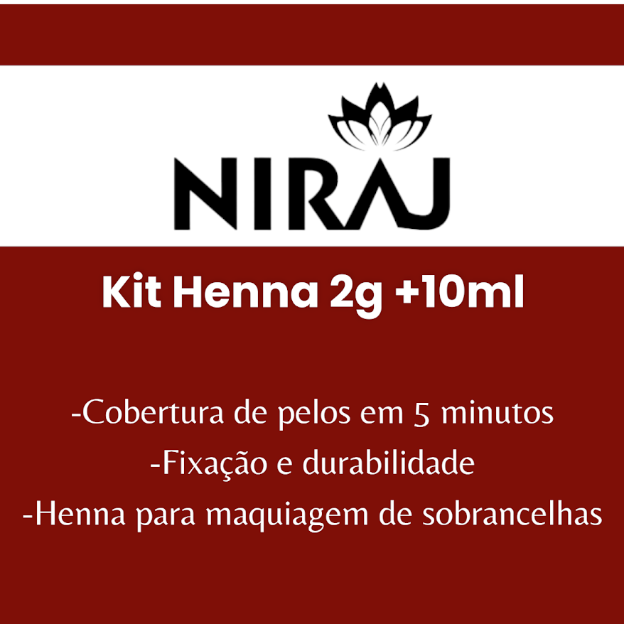 Henna Niraj Designer Sobrancelhas Marrom Kit Completo Para Pele E