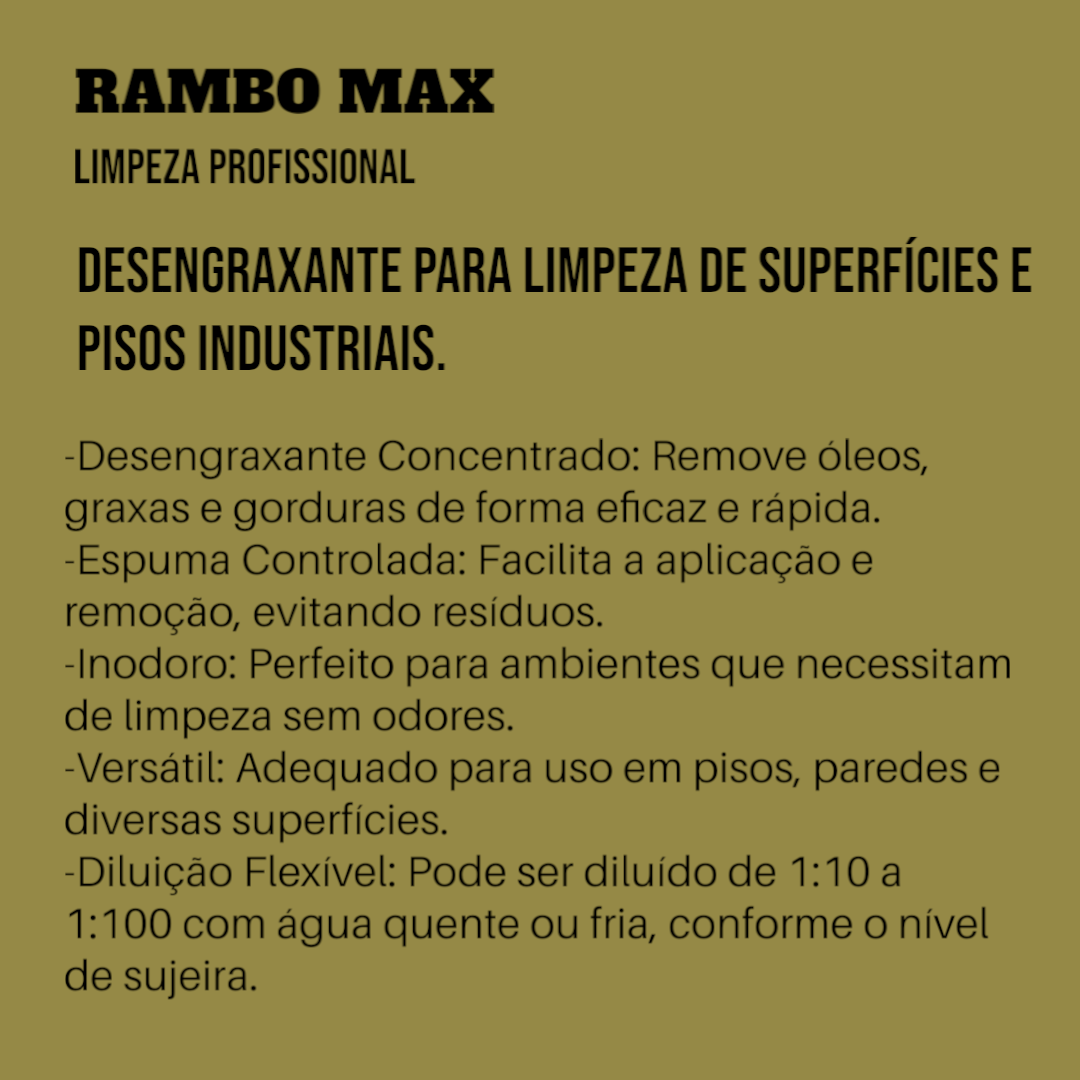 Kit 2x Rambo Max 5l Remove Cera,graxa,gorduras Pisos Equip ...
