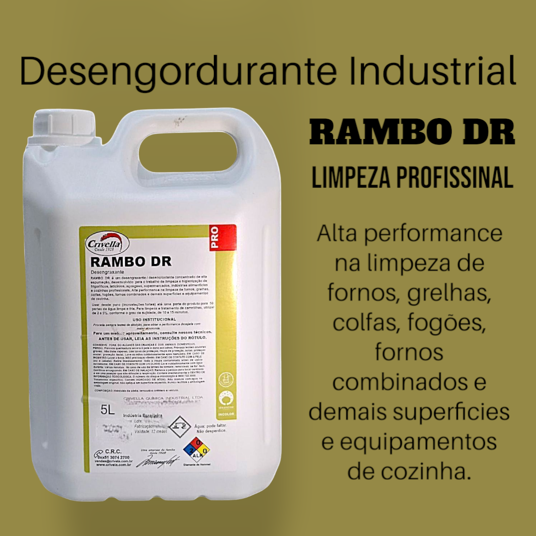 Rambo Dr 5l Limpeza Pesada Coifas/chapas/fritadeira Alcalino ...