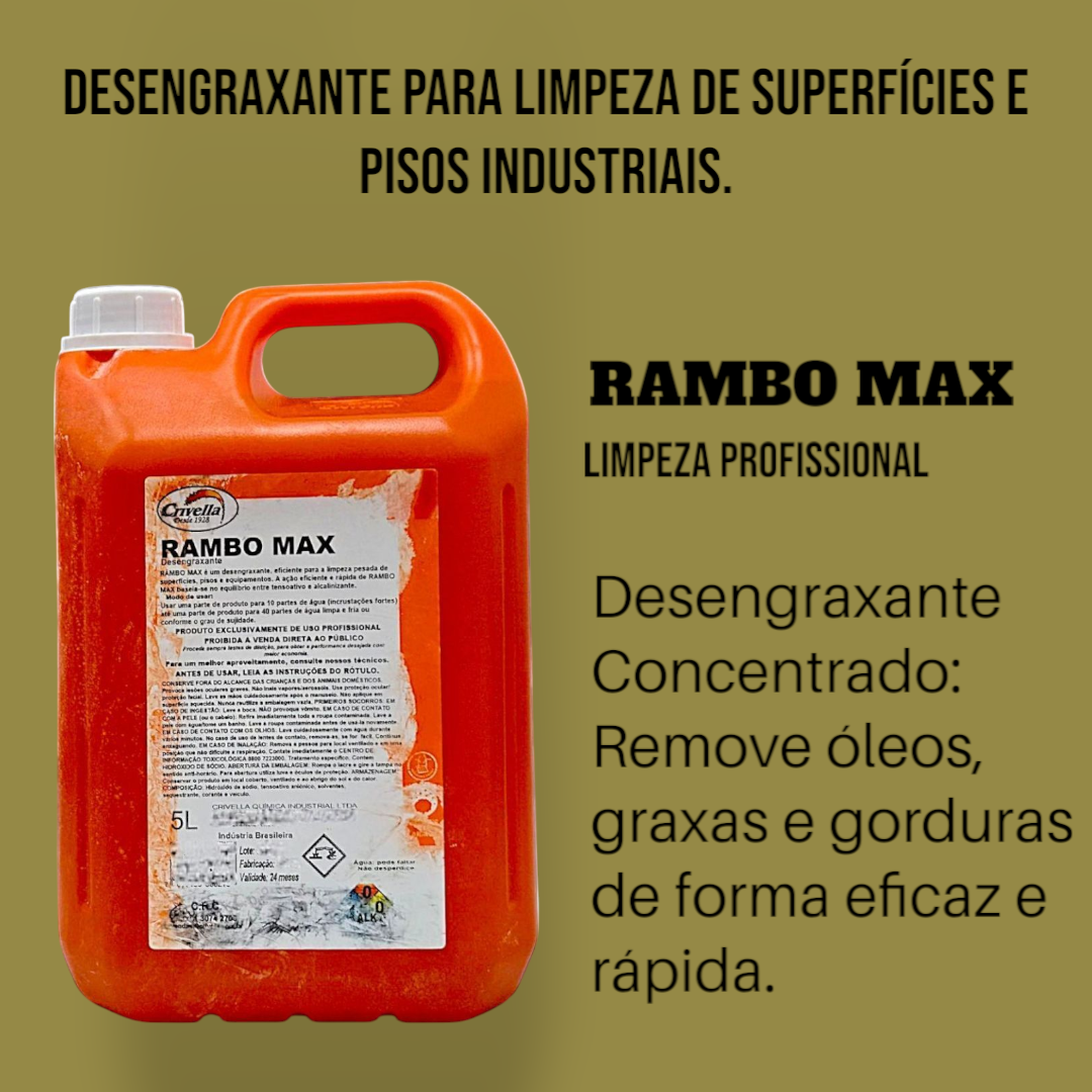 Rambo Max 5l Remove Cera, Graxa, Óleos, Gorduras Pisos Equip ...